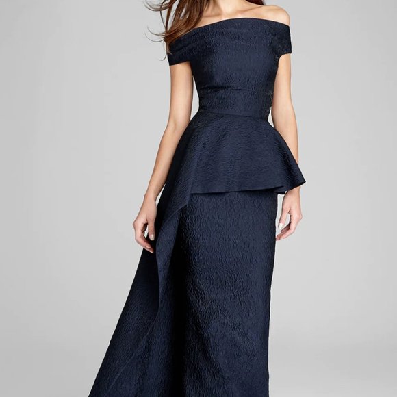 Rickie Freeman for Teri Jon | Dresses | Jacquard Side Drape Overlay ...